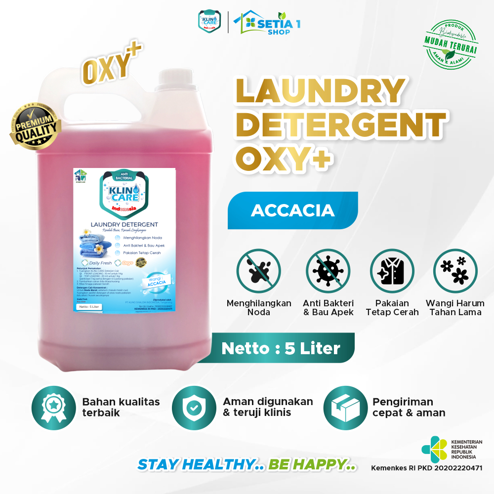 Jual Detergen Laundry 5 Liter Cair KLINO CARE Oxy+ Accacia Liquid ...