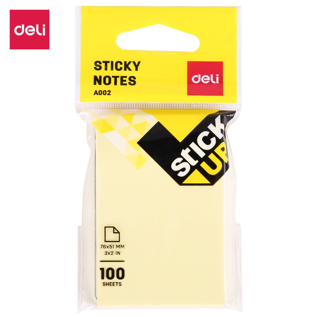 Jual DELI - NOTES TEMPEL / MEMO / STICKY NOTES YELLOW HANGER 100 LEMBAR ...