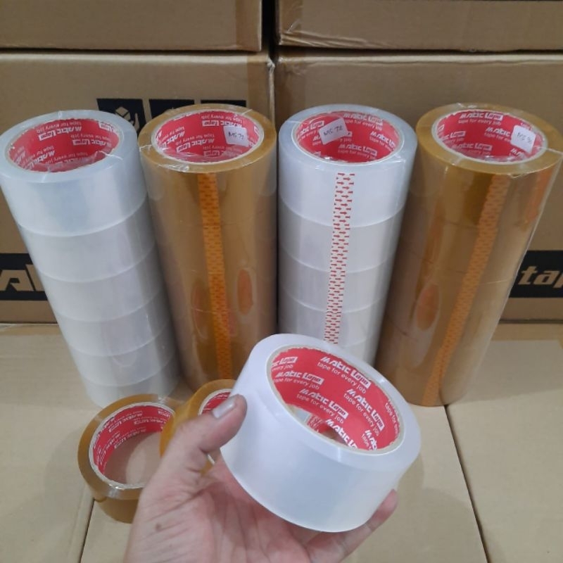 Jual Lakban Isolasi Ukuran 45mm x 90yard 2inc Bening dan Coklat | Shopee Indonesia
