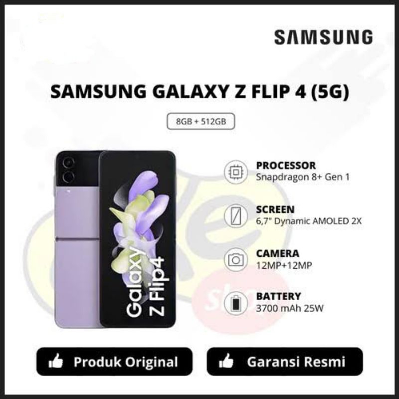 Jual SAMSUNG Z FLIP 4 5G - RAM 8/128GB, DYNAMIC SUPER AMOLED, GRS RESMI ...