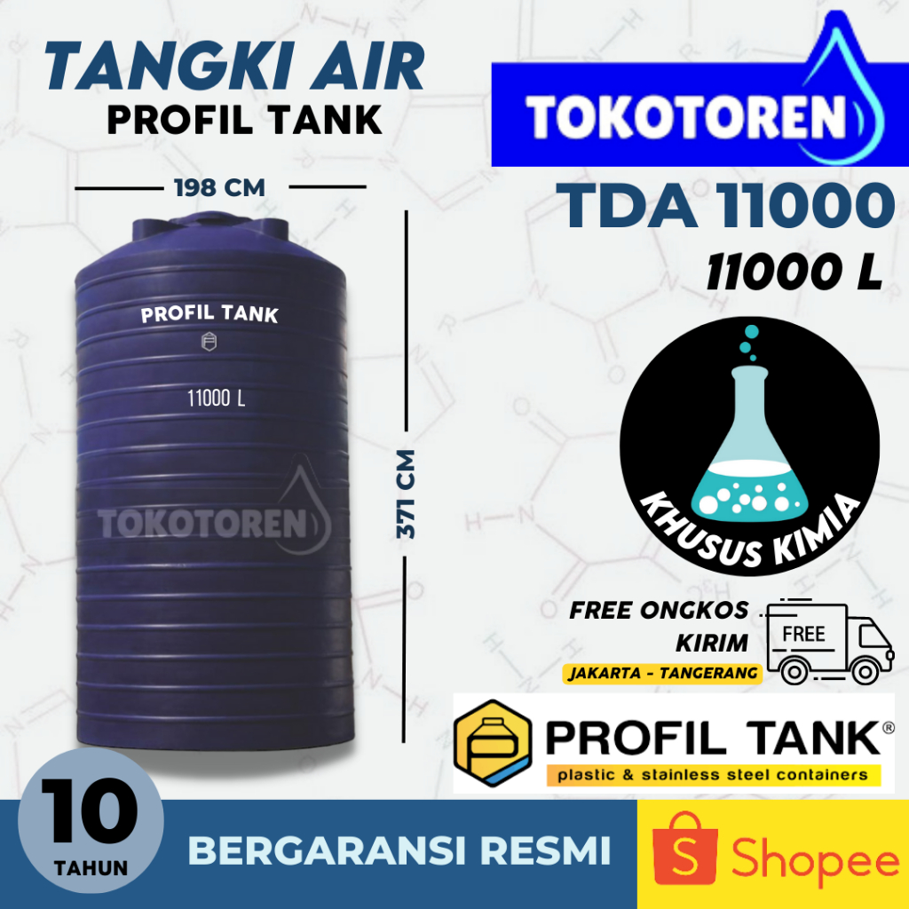 Jual TOREN / TANGKI KIMIA / CHEMICAL PROFIL TANK 11000 LITER GARANSI ...