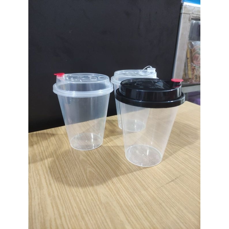 Jual Gelas Plastik PP Cup Injection 360ml 12 Oz Datar (1 Slop isi 25) | Shopee Indonesia