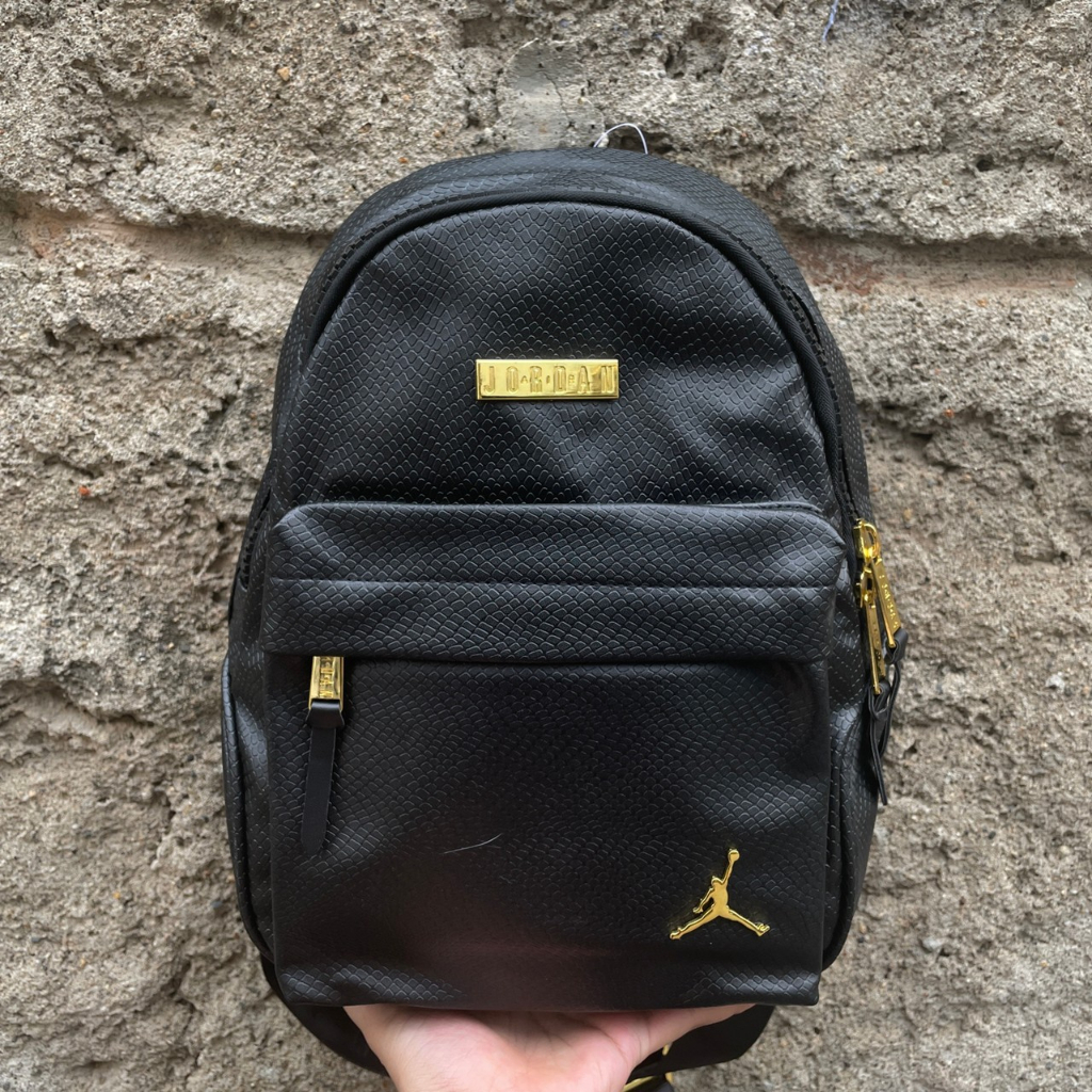 Jual TAS RANSEL JORDAN REGAL ORIGINAL BLACK GOLD LOGO / TAS RANSEL MINI ...