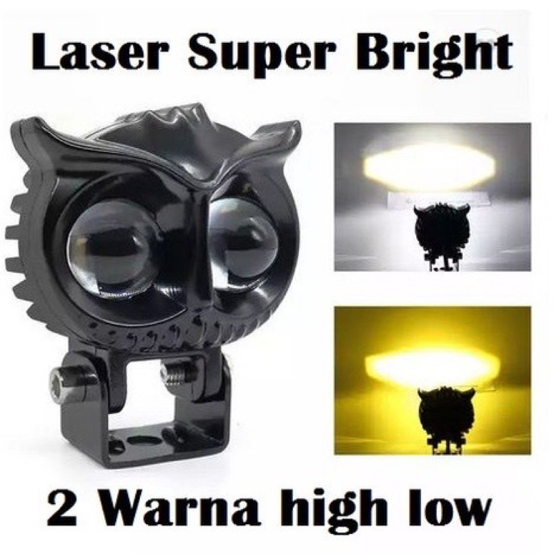 Jual LAMPU TEMBAK LASER LED D2 OWL 2 WARNA PUTIH KUNING JAUH DEKAT ...