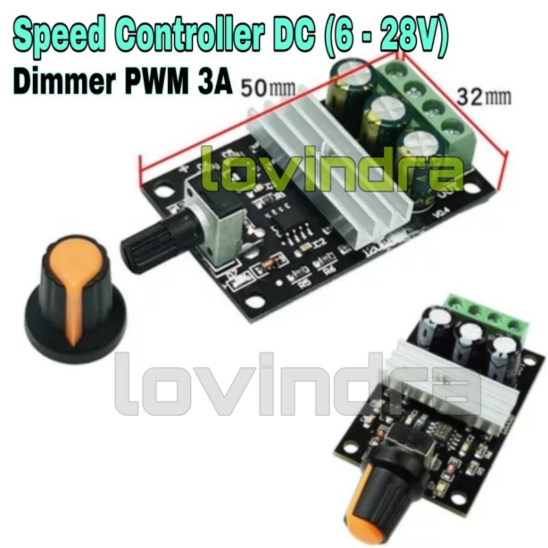 Jual Dimmer DC 6-28v 3A LED Motor Speed Controller PWM Variable ...