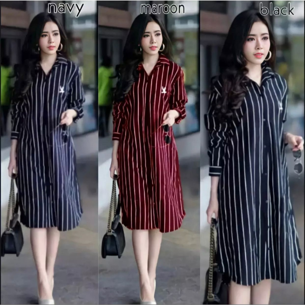 Jual TUNIK SALUR JUMBO WANITA LENGAN PANJANG LD 120 XL XXL 3XL / ATASAN WANITA MOTIF SALUR ...