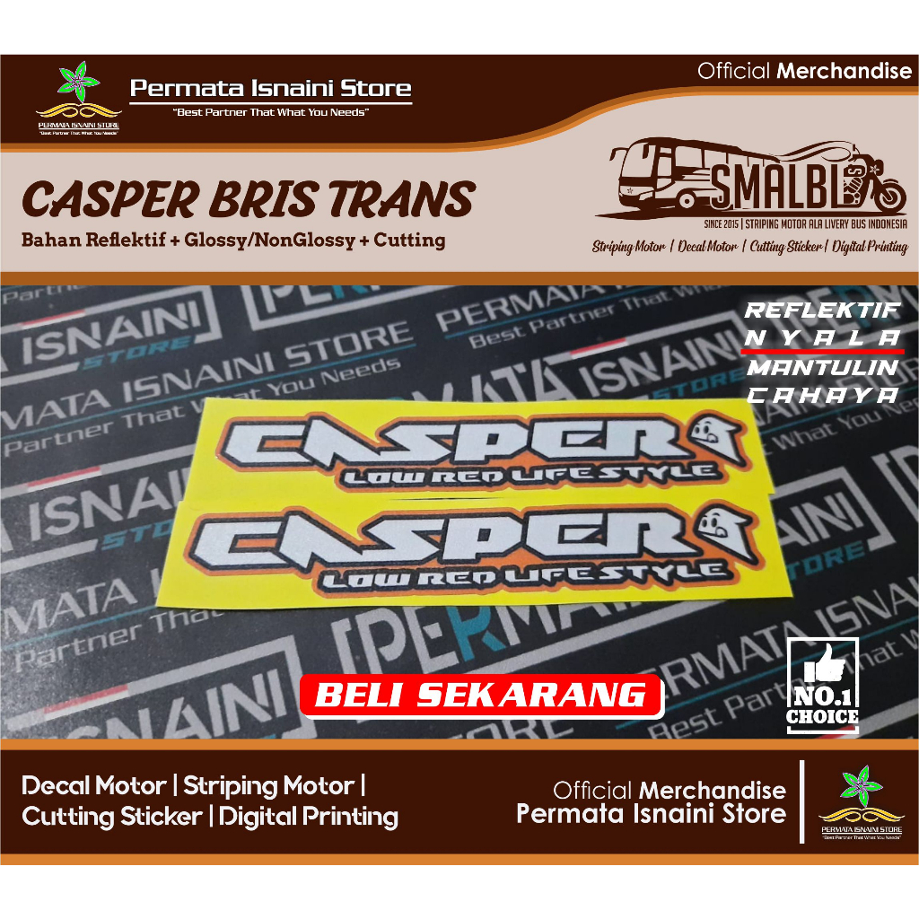Jual Sticker Julukan CASPER BRIS TRANS New Reflektif [NYALA] Reflective ...