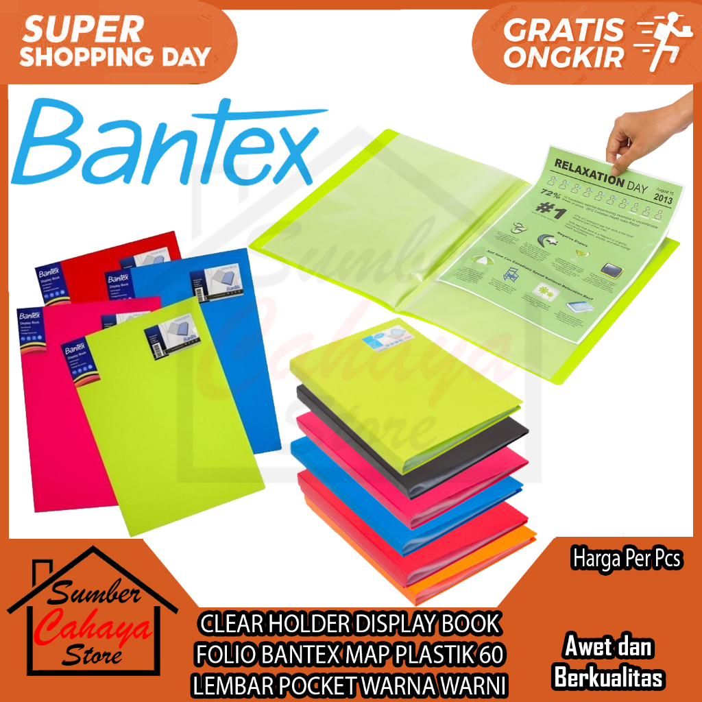 Jual CLEAR HOLDER DISPLAY BOOK FOLIO BANTEX MAP PLASTIK 60 LEMBAR ...