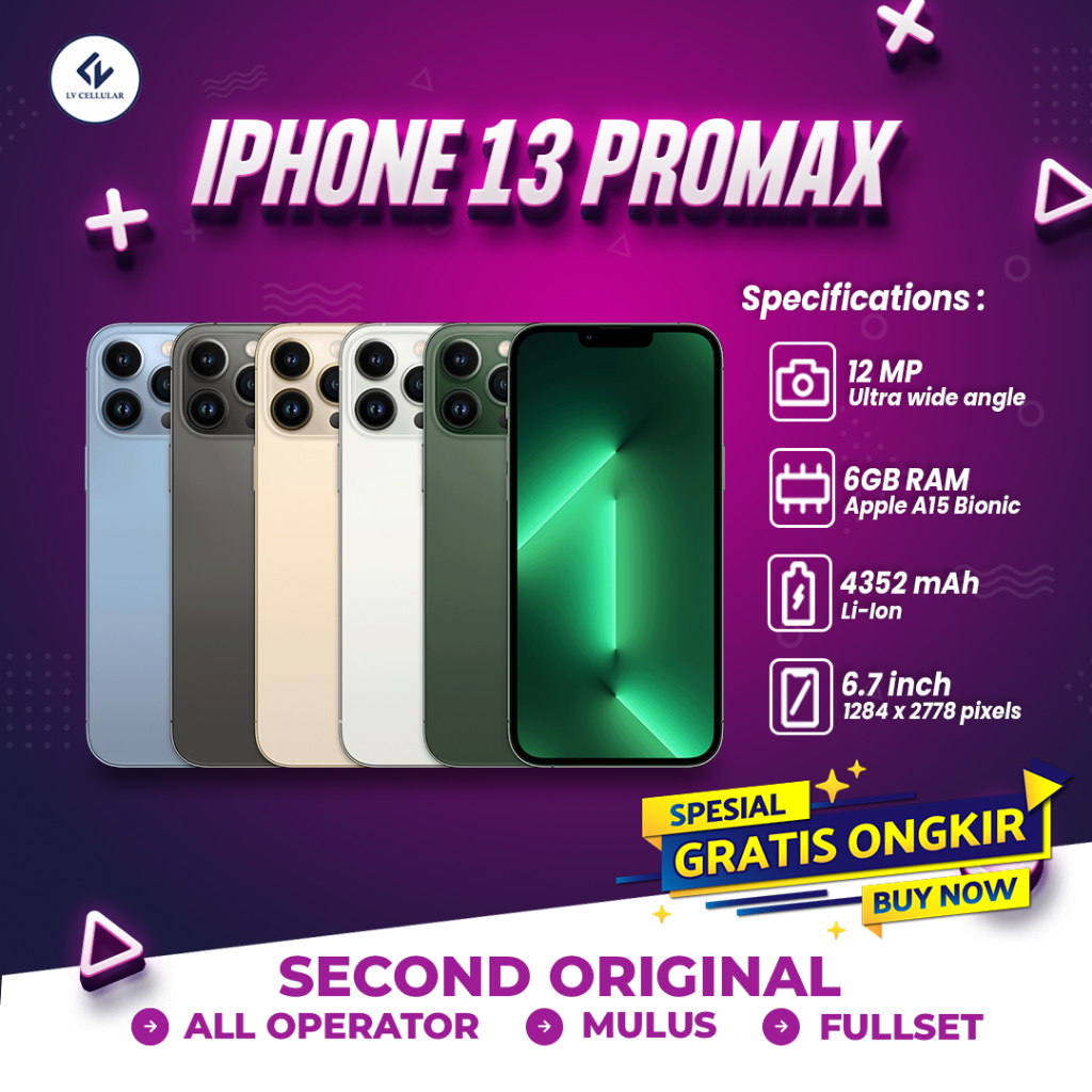 Jual iPhone 13 Pro Max 128GB Second Original 100% No Minus Mulus Fullset | Shopee Indonesia