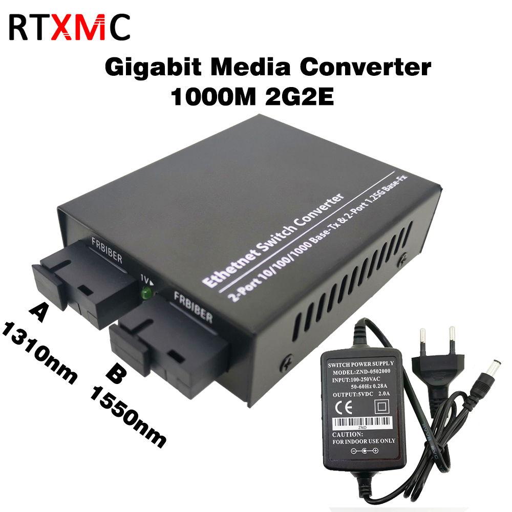 Jual Gigabit 10 / 100 / 1000M Media Converter FO Gigabit 2 SC FO 2 RJ45 LAN PCB 2F2E Gigabit ...