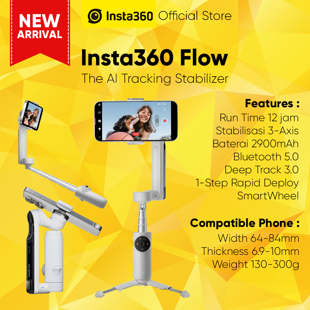 Jual Insta360 Flow Smartphone Stabilizer AI-Powered Auto Tracking Phone Gimbal | Shopee Indonesia