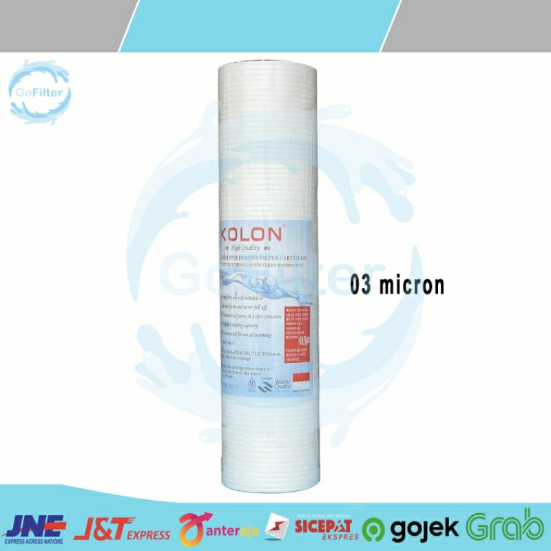 Jual PP FILTER AIR KOLON 10 INCI 10” 03 MICRON / SPUN SARINGAN FILTER ...