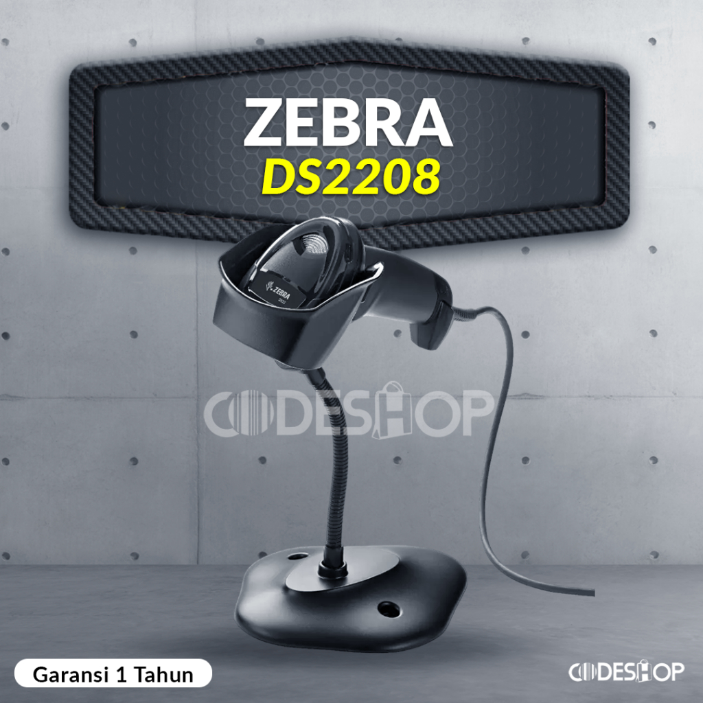 Jual Scanner Barcode ZEBRA DS2208 / DS22 1D & 2D USB Port | Shopee ...