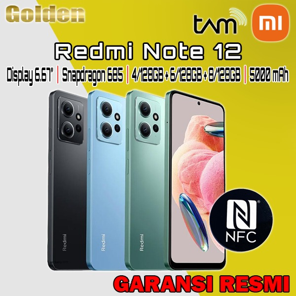 Jual XIAOMI REDMI Note 12 NFC 4/128 6/128 8/128 8/256 Ram 4GB 6GB 8GB ...