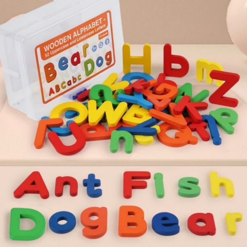 Jual Baby early education English wooden alphabet set huruf abjad ...