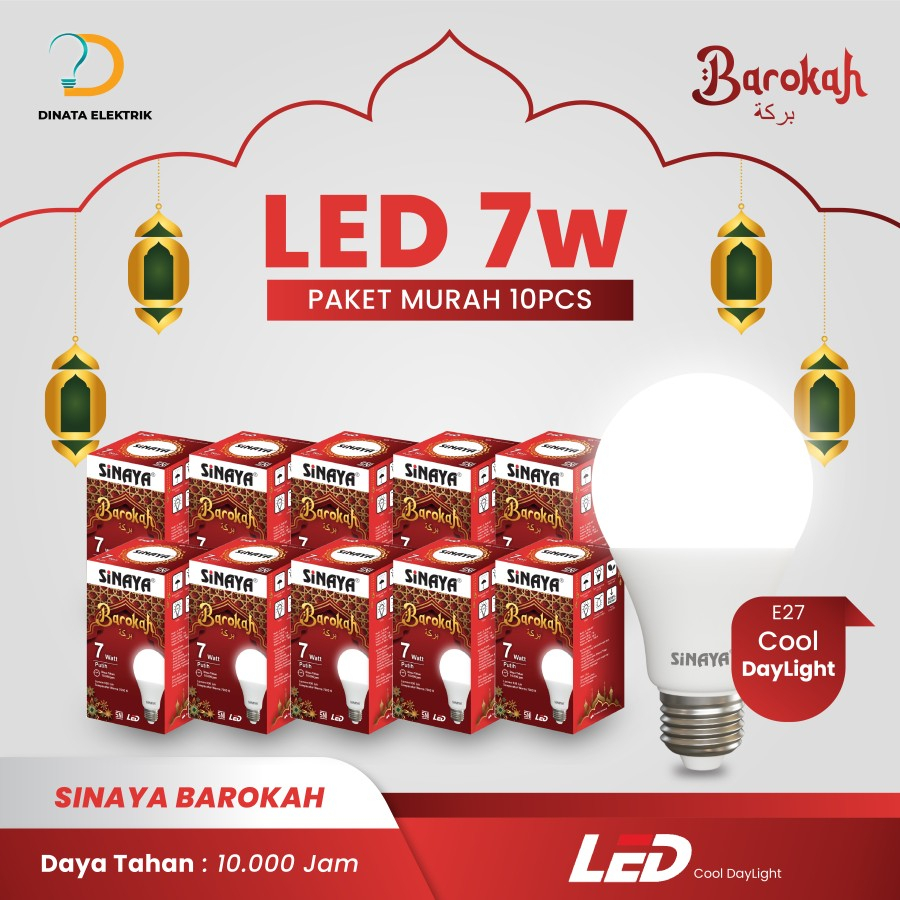Jual SINAYA BAROKAH 7W PUTIH (CDL) PAKET MURAH 10PCS! LAMPU LED Lebih Murah dan Hemat | Shopee ...