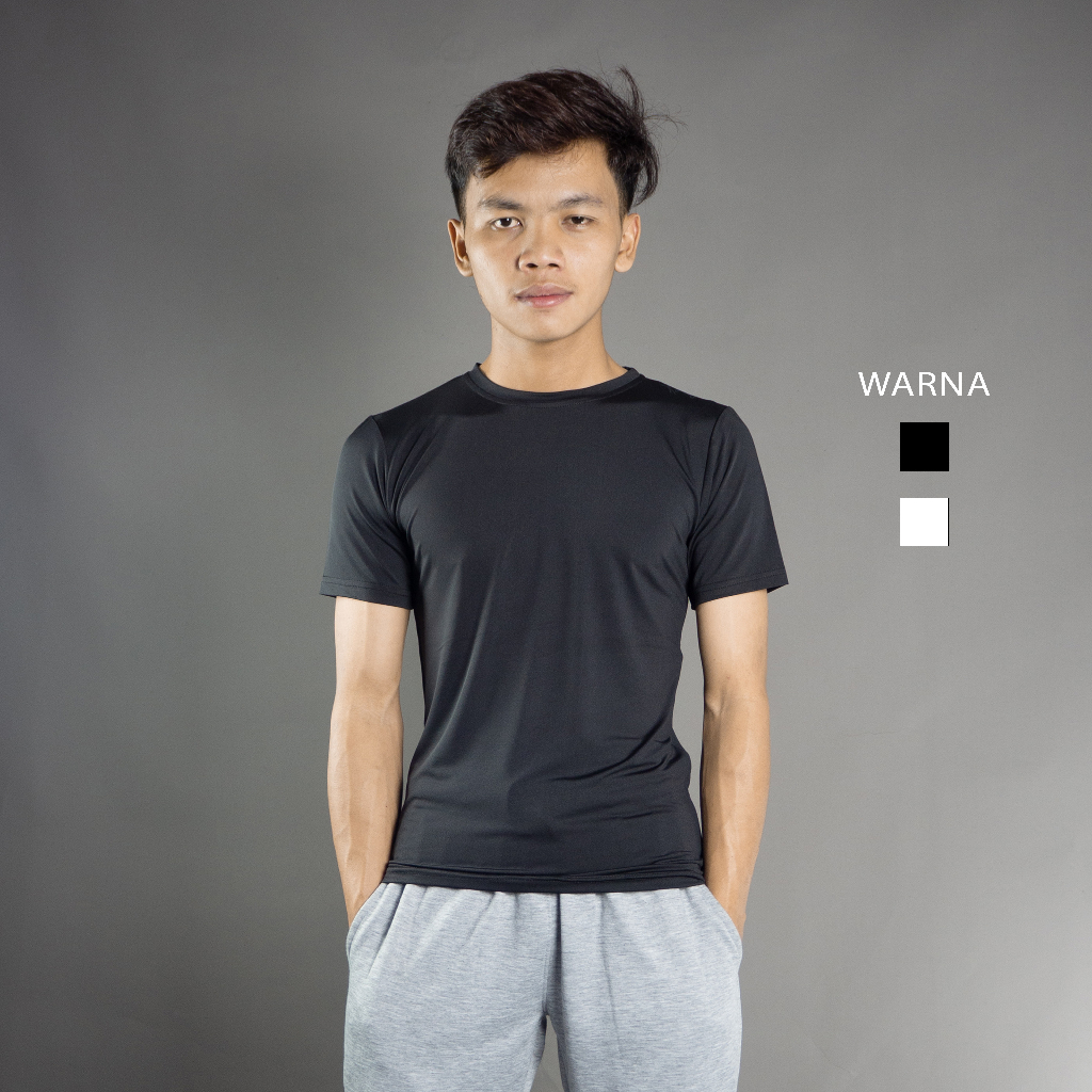 Jual Sudjoe Kaos T-Shirt Baselayer Olahraga Tangan Pendek Pria Kerah O ...