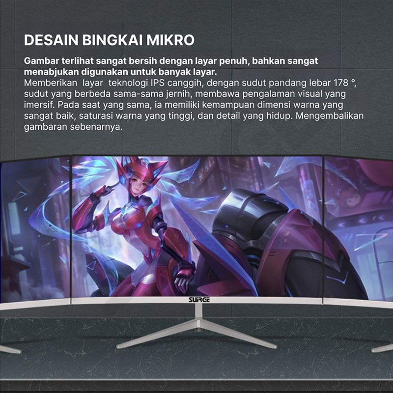 Jual SUIRGE Gaming Monitor 32" 3000R Curved 1080P HD No Border IPS ...