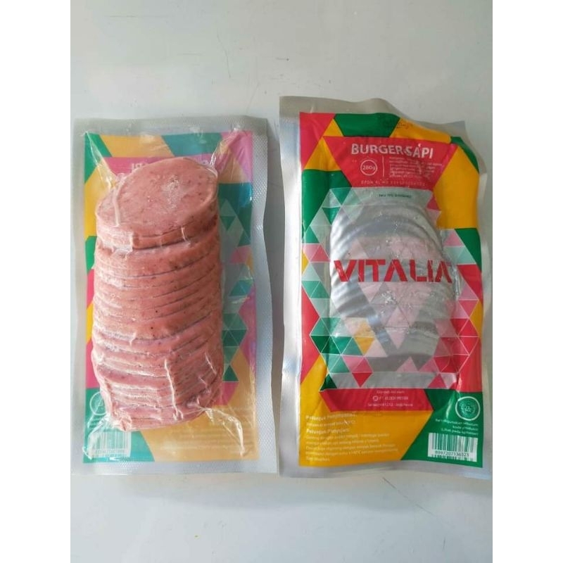 Jual BURGER SAPI 250g ISI 10 (VITALIA) | Shopee Indonesia