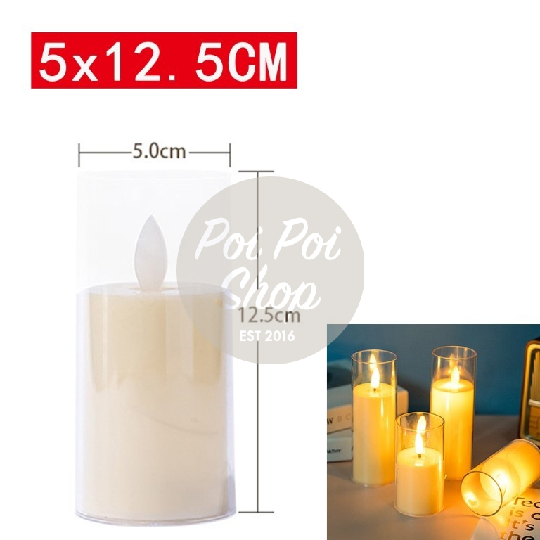 Jual Lilin LED Premium Akrilik Aesthetic Candle Smokeless Natal Lampu ...