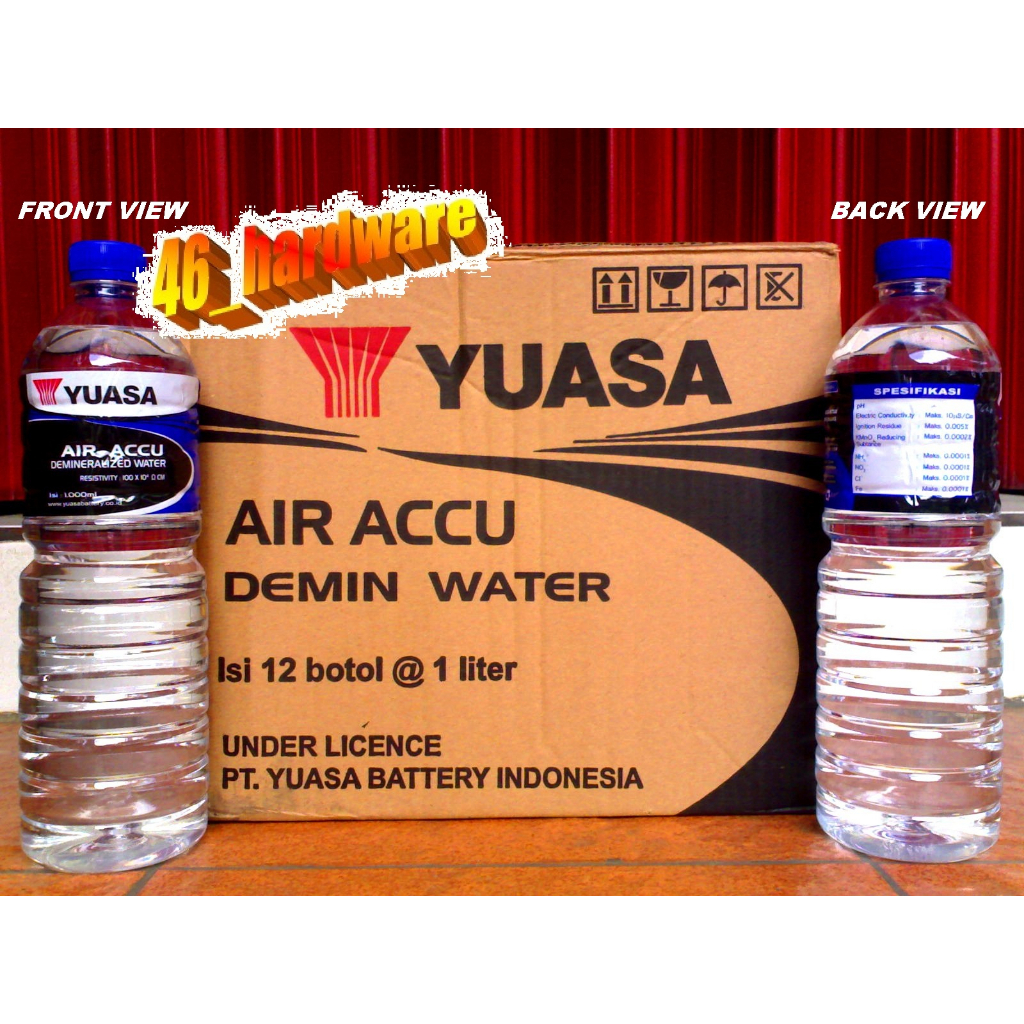Jual YUASA AIR ACCU AKI TAMBAHAN PURE H2O DEMINERALIZED WATER PH7 BIRU ...