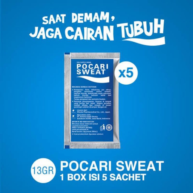 Jual Pocari Sweat Sachet 13 gram 1 Box (5 Sachet) | Minuman Isotonik ...