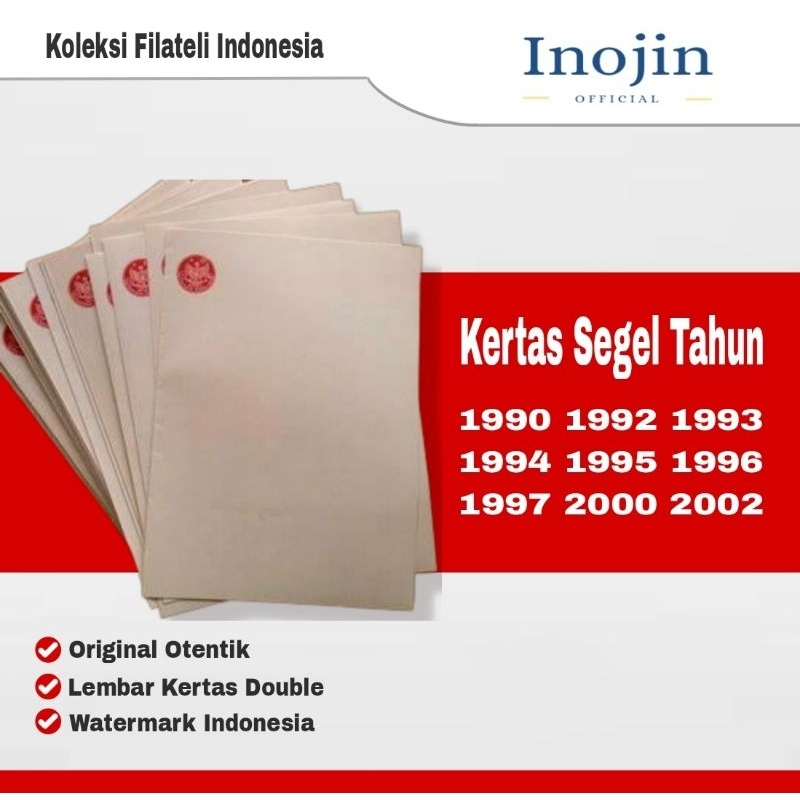 Jual KERTAS SEGEL TAHUN 1990 1992 1993 1994 1995 1996 1997 2000 2002 ...
