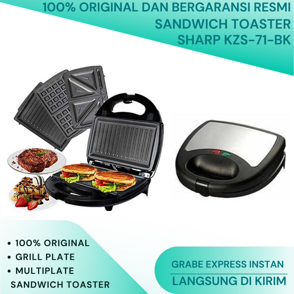 Jual SHARP KZS-71-BK SANDWICH TOASTER PEMANGGANG ROTI | Shopee Indonesia