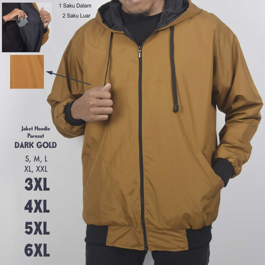 Jual Jaket Hoodie Parasit Jumbo Big Size S M L XL XXL 3XL 4XL 5XL 6XL Parasut | Shopee Indonesia
