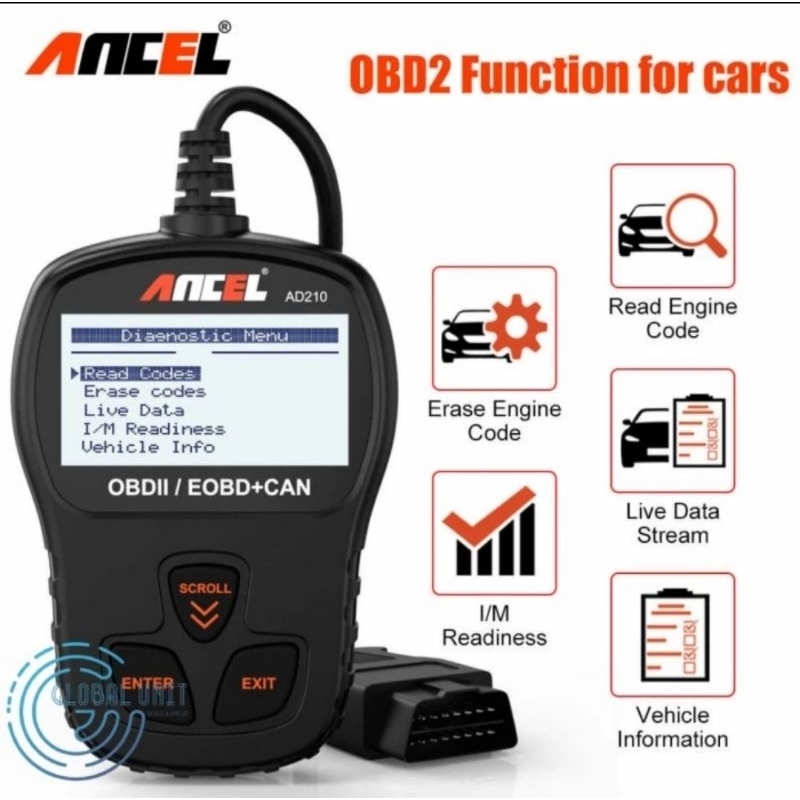 Jual ANCEL AD210 OBD2 Car Diagnostic Tool OBD 2 Code Reader EOBD CAN II ...