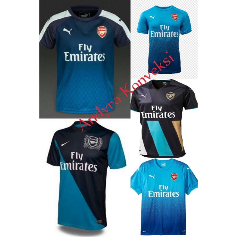 Jual Retro Jersey Arsenal Blue Football Club - FULL PRINTING - Free ...