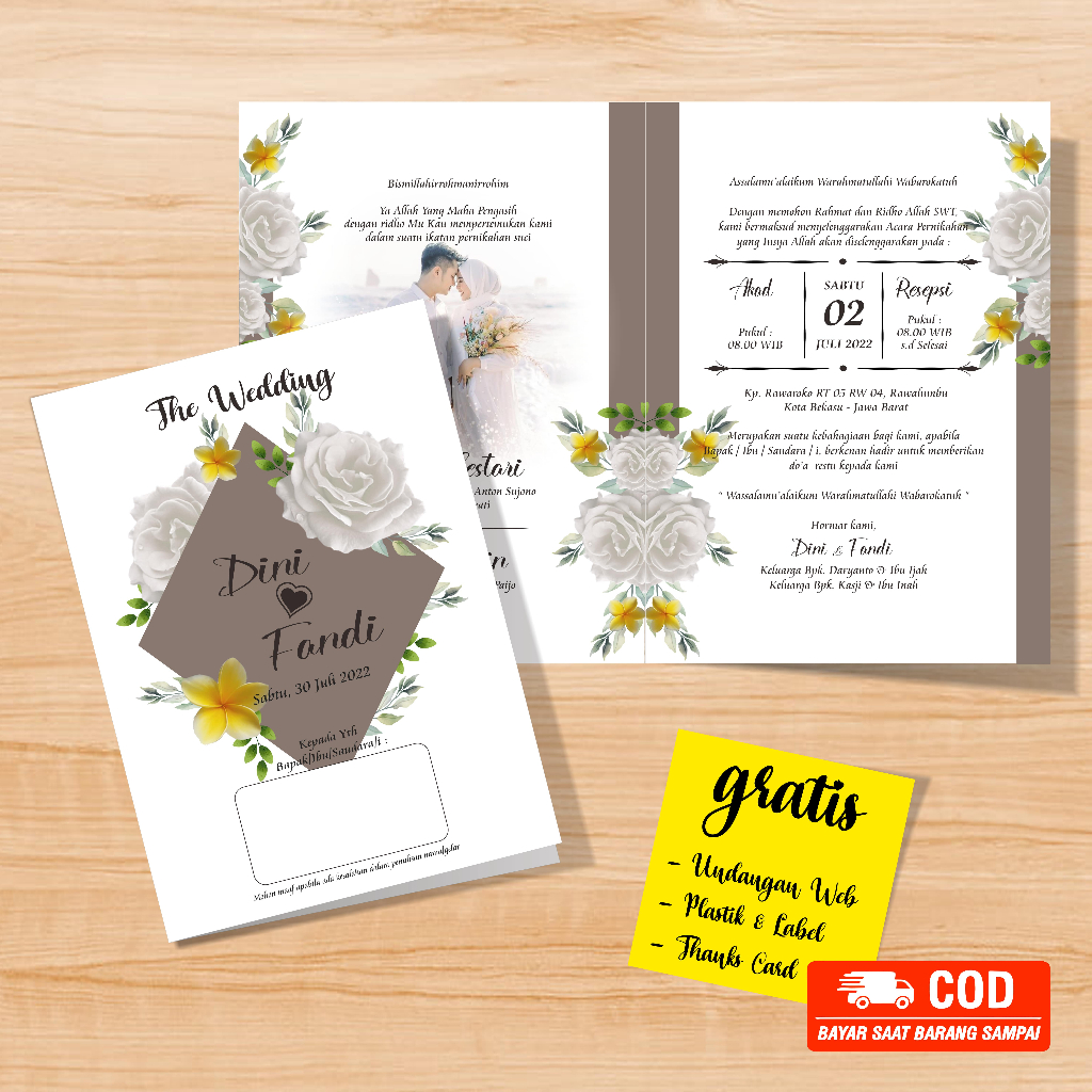 Jual Undangan pernikahan aesthetic unik elegan simple 14 | Shopee Indonesia