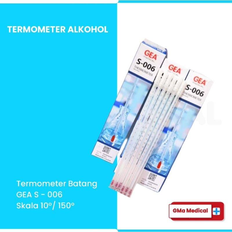 Jual Termometer Alkohol GEA S-006 Skala (-10 / 150) Thermometer Alcohol ...