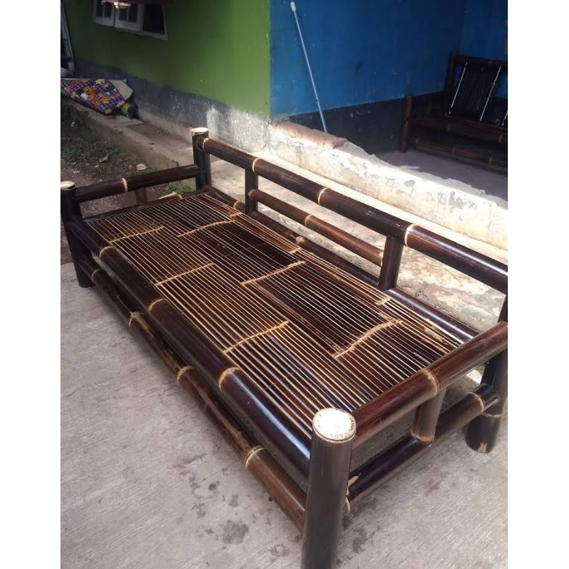 Jual kursi bambu hitam/bale bambu 170x70 | Shopee Indonesia
