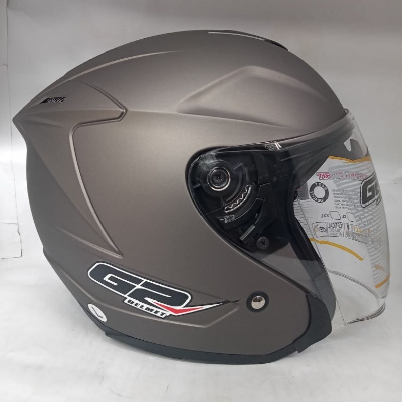 Jual HELM G2 OPTIMAX SOLID ORIGINAL KACA DOUBLE VISOR HELM HALF FACE ...