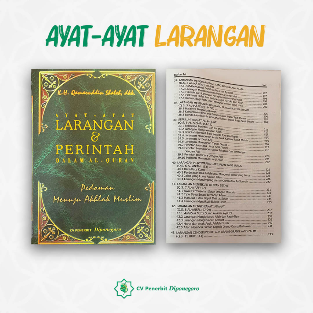 Jual Ayat-ayat Larangan & Perintah Dalam Al - Qur'an | Pedoman Menuju Akhlak Muslim | CV ...