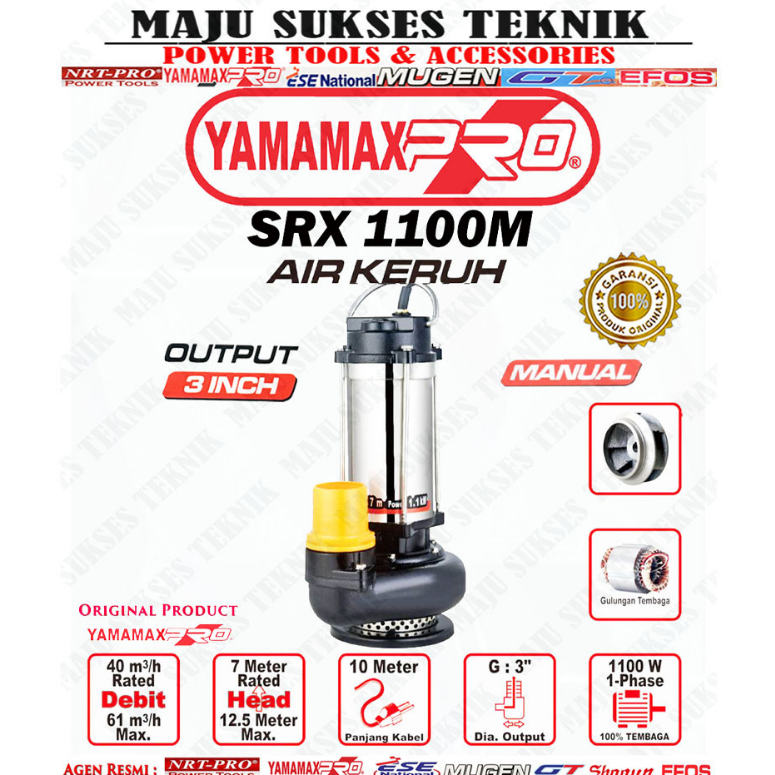 Jual YAMAMAX PRO SRX 1100 M Pompa Celup Air keruh kotor 3 Inch Manual ...