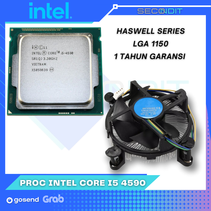 Jual processor intel core i5 4590 socket 1150 haswell tray dengan fan ...
