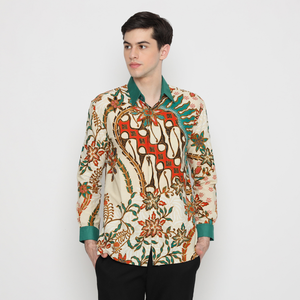 Jual Batik Semar Kemeja Lengan Panjang PA Parang Puspa Peni Krem ...