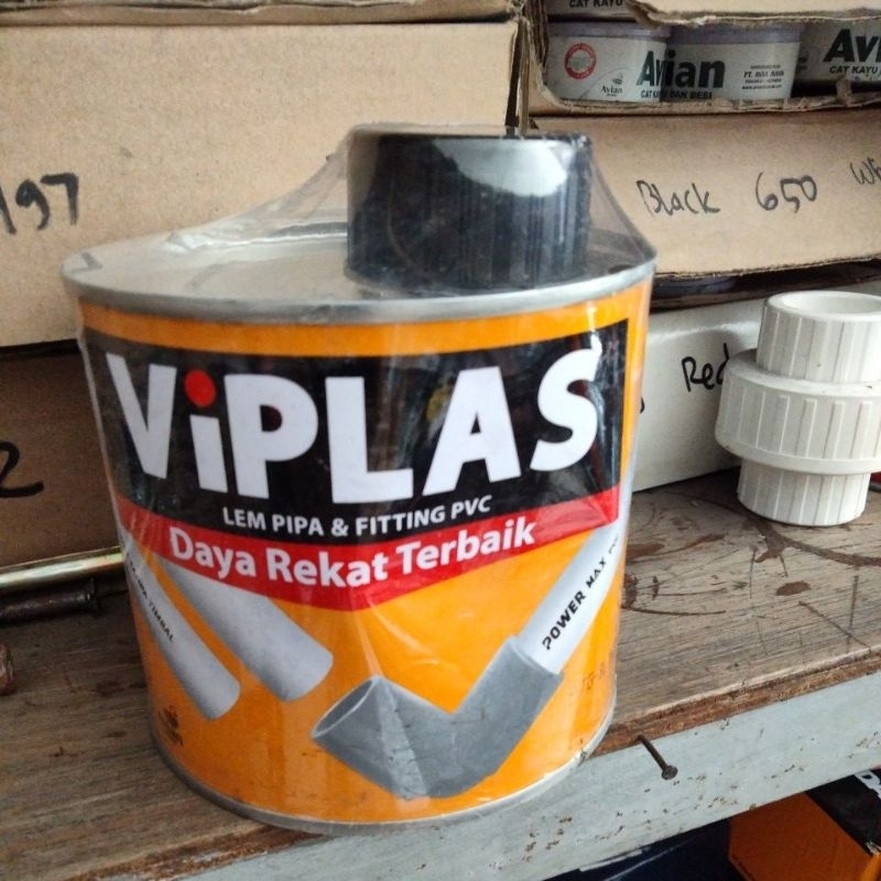 Jual Lem pvc viplas kaleng 360 gram. lem pvc. lem pipa lem pralon ...