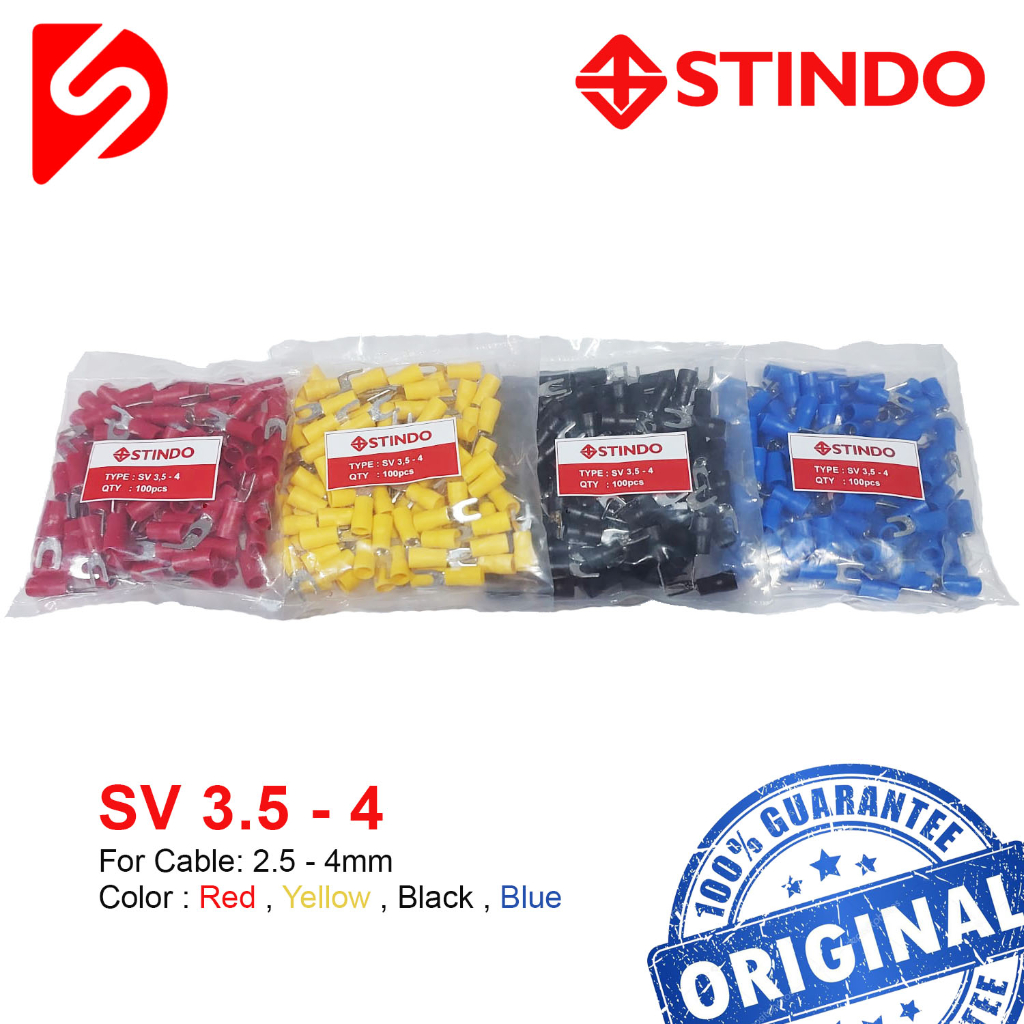 Jual Skun Y 3.5-4 SV3.5-4 Skun Garpu 4mm Fork Terminal SV3,5-4 4mm | Shopee Indonesia