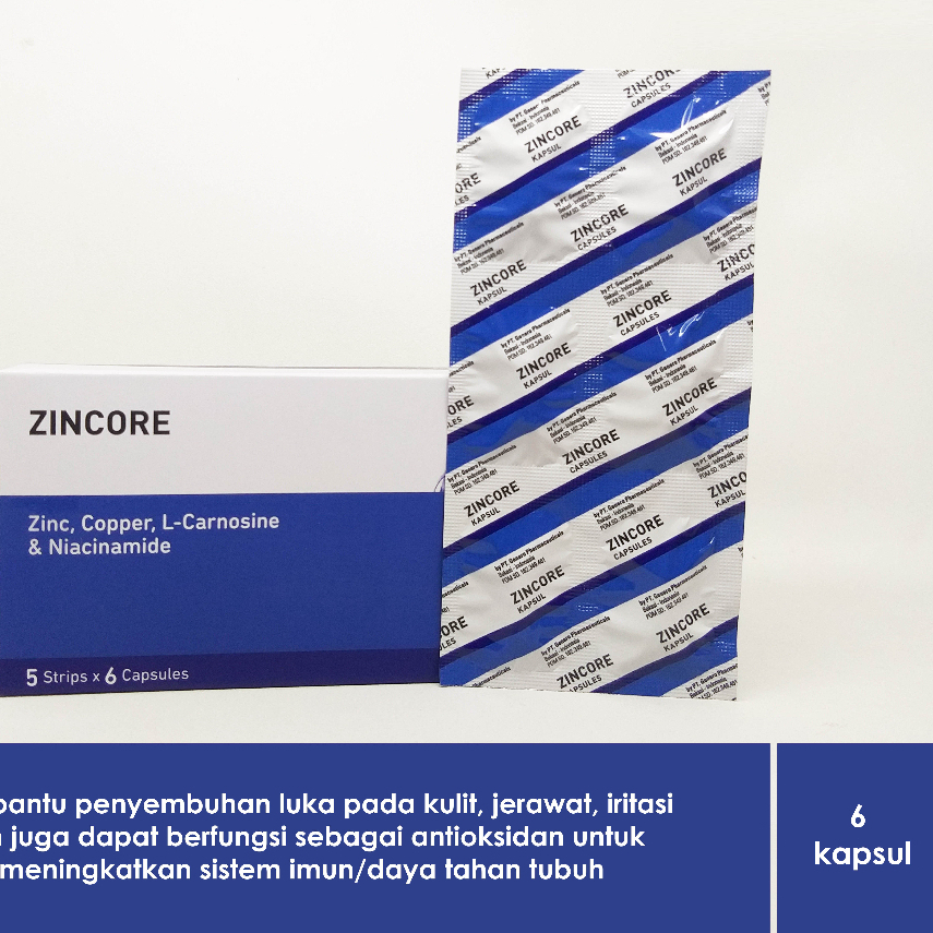 Jual Erha Zincore 6 Caps KEMASAN ECER 6 KAPSUL - Suplemen Daya Tahan Tubuh & Kesehatan Kulit ...