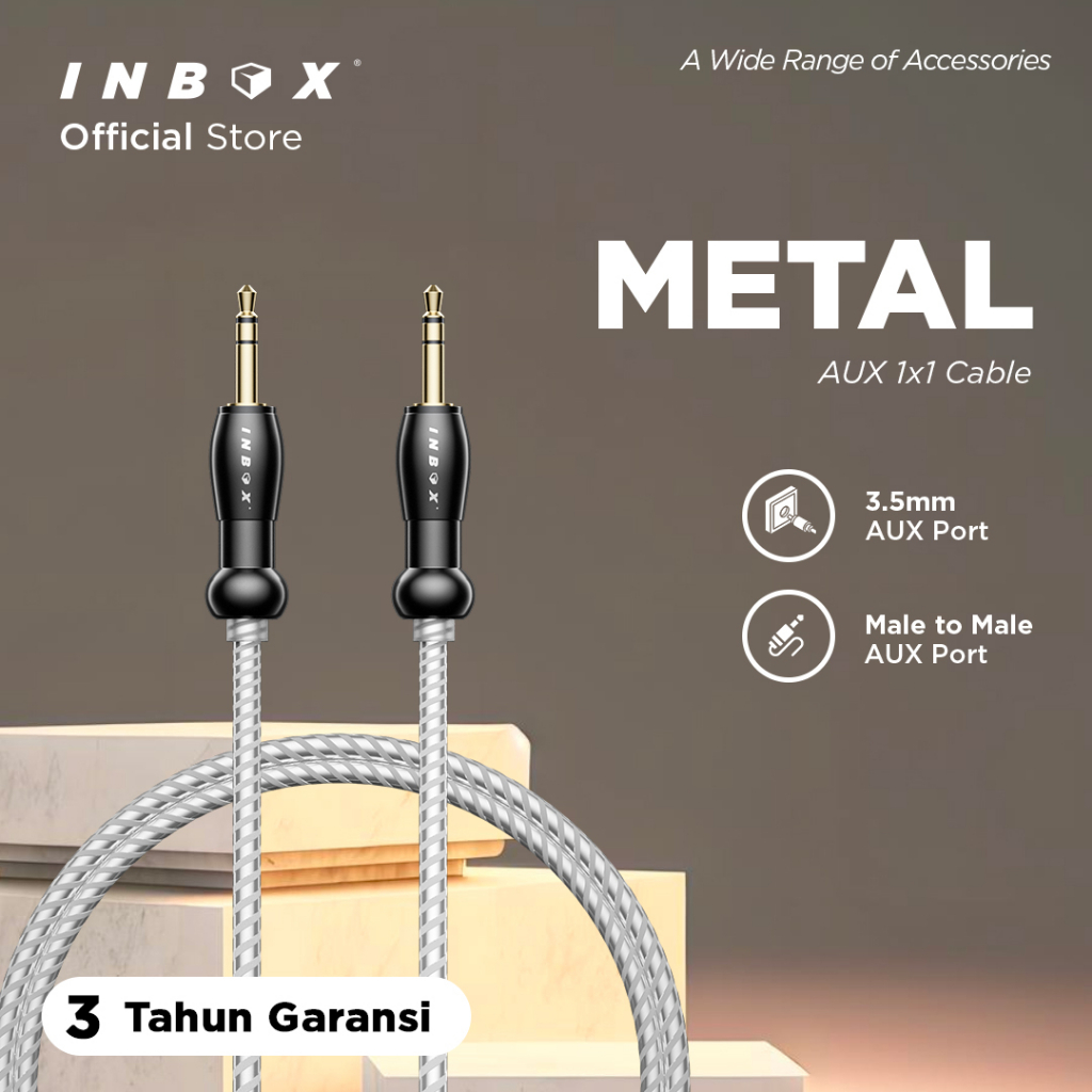 Jual Inbox Kabel AUX 1x1 3.5mm Audio | Audio Cable Metal GARANSI 3 ...