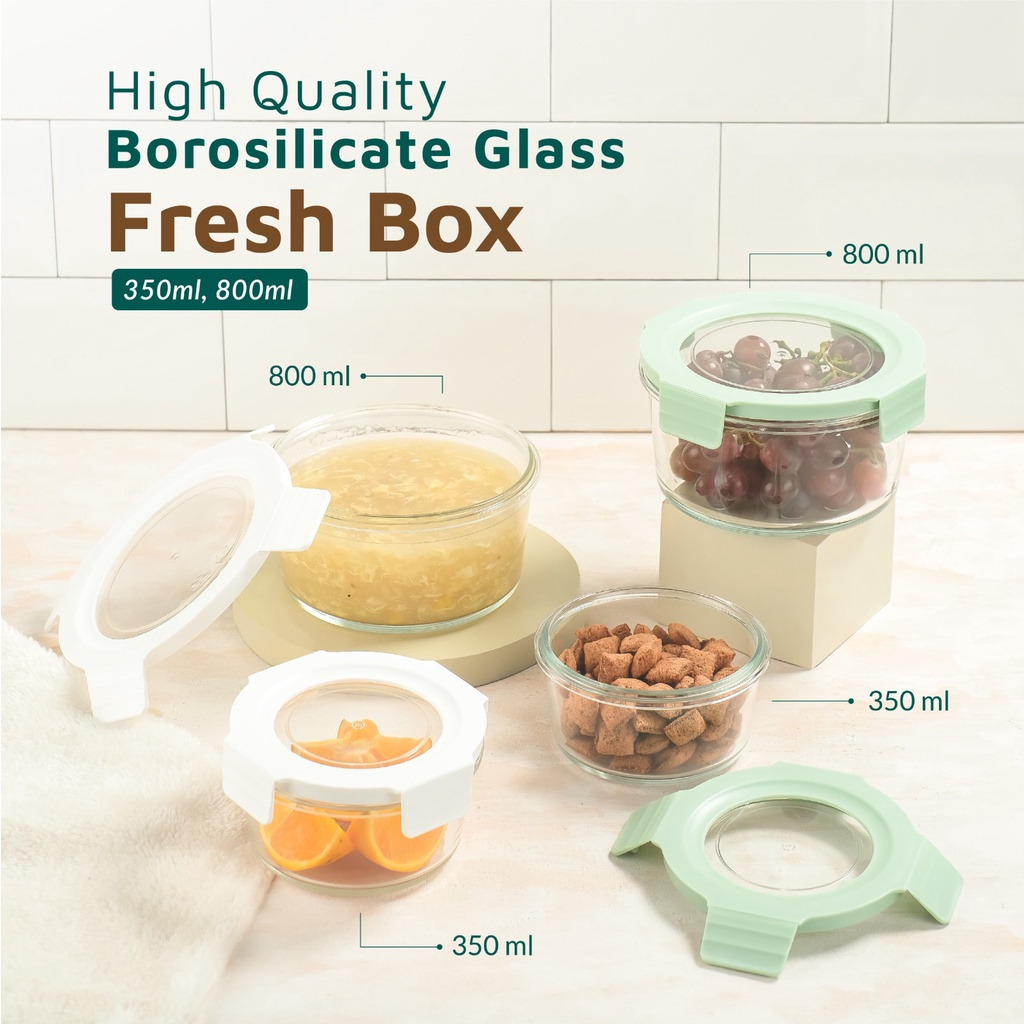 Jual CATALINA - KONTAINER TEMPAT MAKAN KACA 800ML BULAT / BOROSILIKAT ...