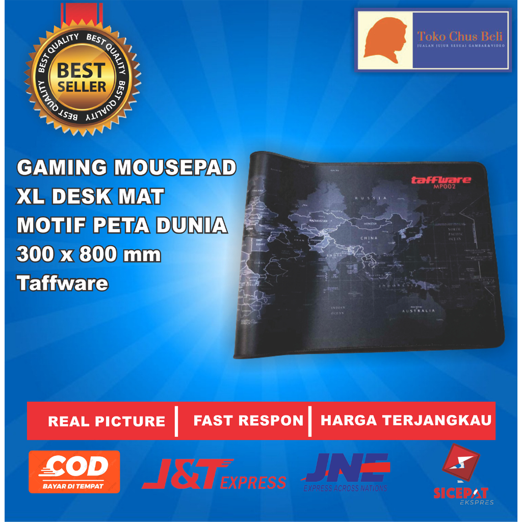 Jual Gaming Mouse Pad Desk Mat Motif Peta Dunia 300 x 800 mm - MP002 ...