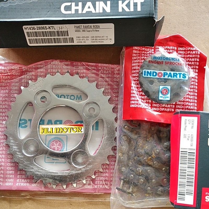 Jual Gir set gear paket supra fit new supra x 125 karisma H1436-2806S-KTL ori INDOPARTS | Shopee ...