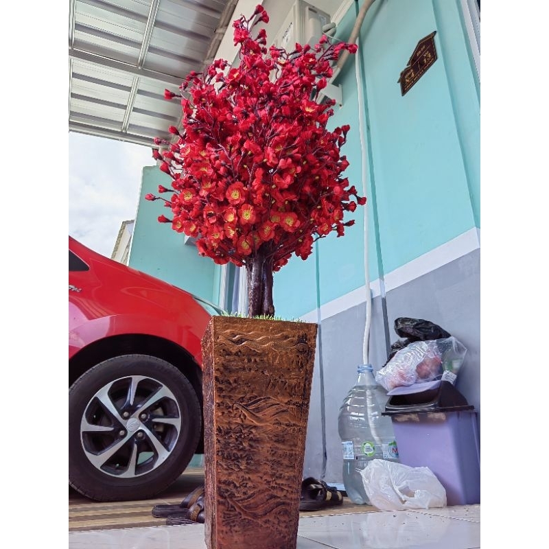 Jual BUNGA SAKURA HIASAN IMLEK JUMBO T 1 METER r (FULLSET BESERTA POT ...