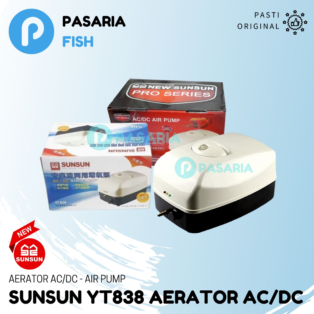 Jual SUNSUN AC DC Aerator YT 838 / Pompa Udara / Air Pump Kolam Ikan ...