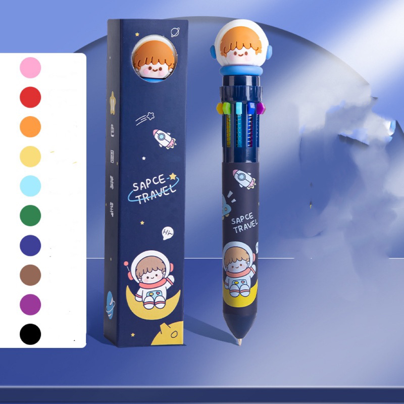 Jual pen 10 warna cute theme ballpoint 10 colors pulpen imut | Shopee ...