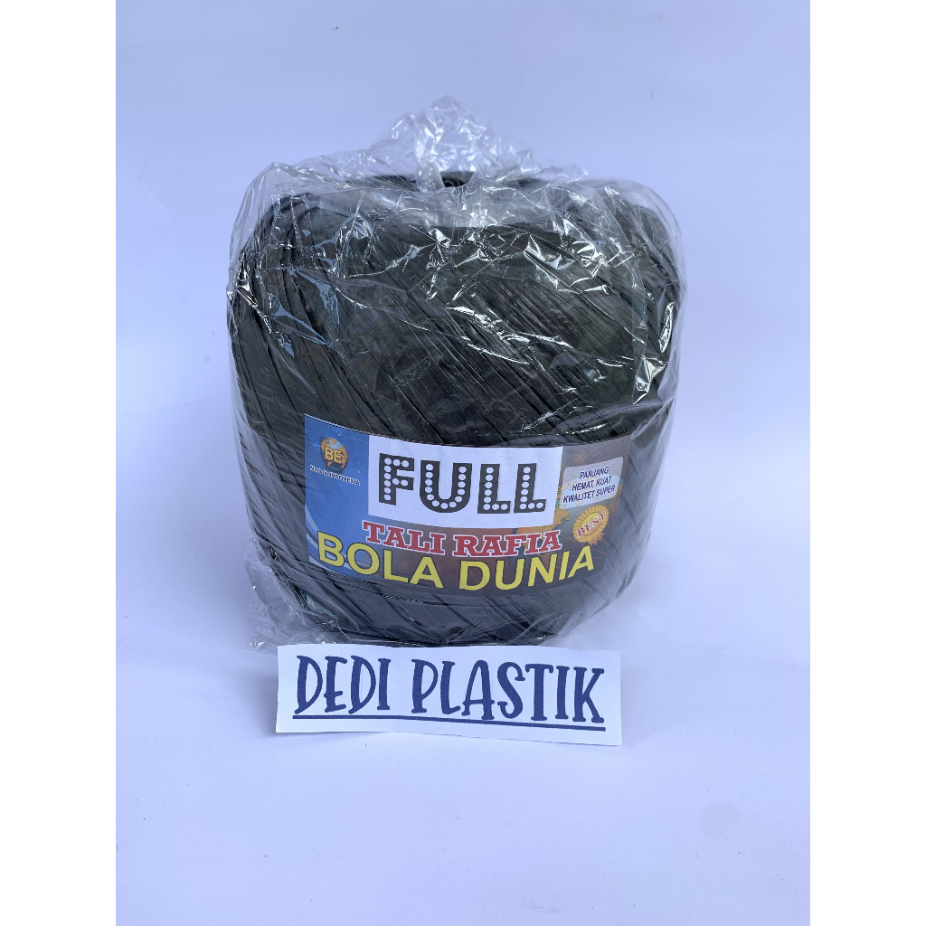 Jual TALI RAFIA HITAM CAP BOLA DUNIA BERAT 1 KG | Shopee Indonesia